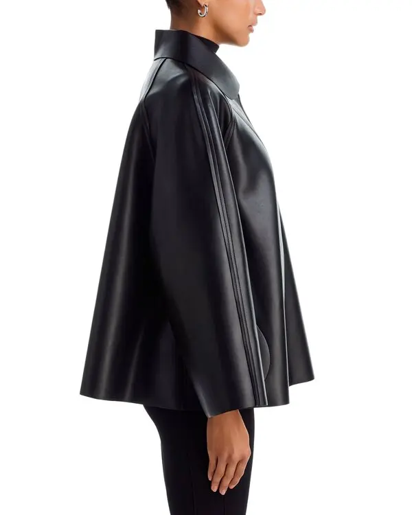 Norma Kamali Faux Leather Zip Front Jacket