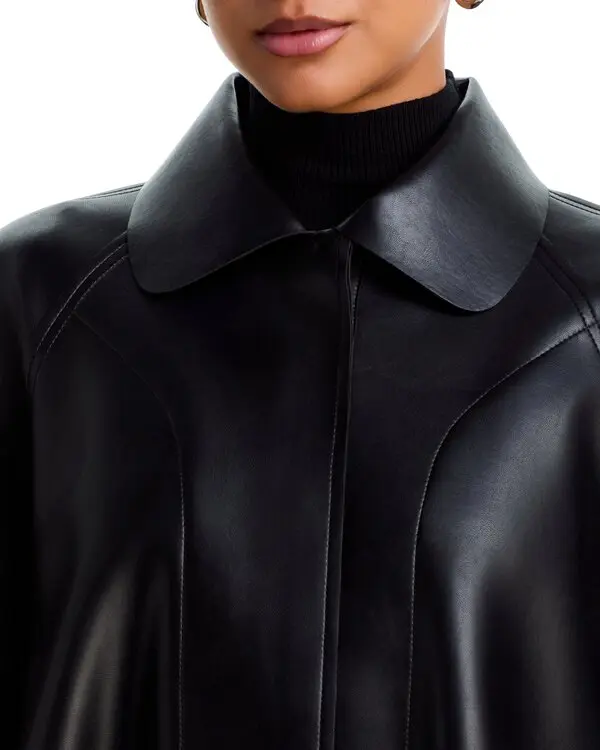 Norma Kamali Faux Leather Zip Front Jacket