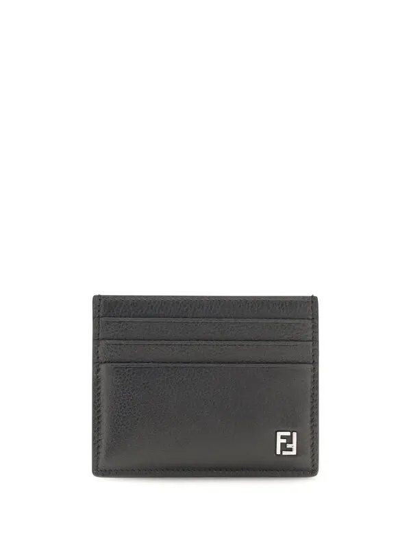Fendi Araya Leather Card Holder - Black