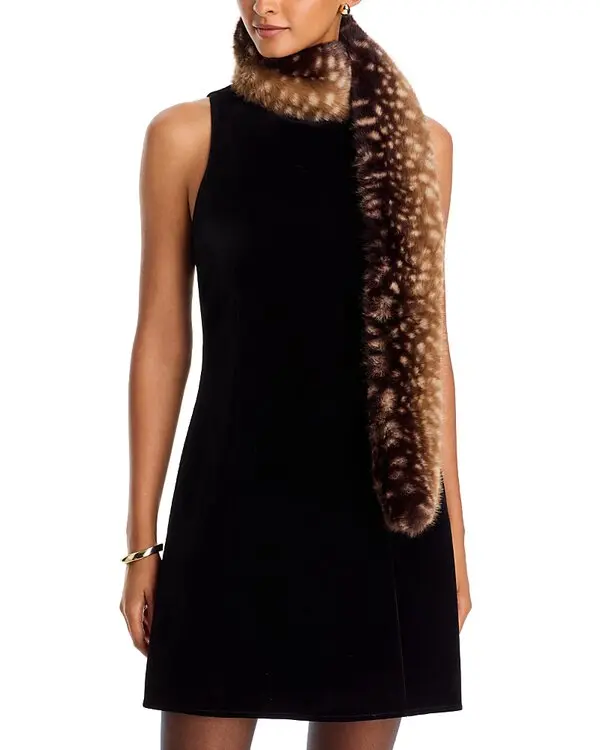 Aqua Faux Fur Skinny Scarf Exclusive - Deer