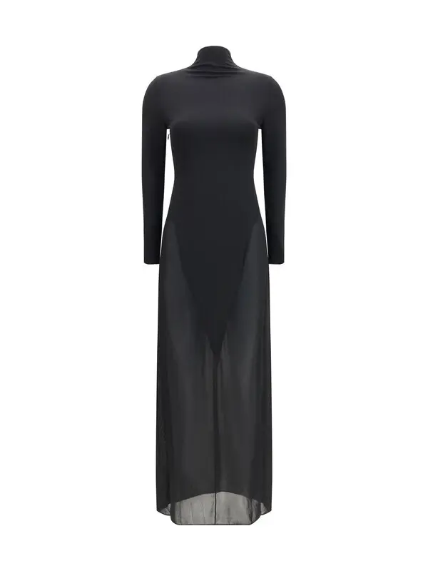 Alaïa Body Conscious Jersey Dress - Black