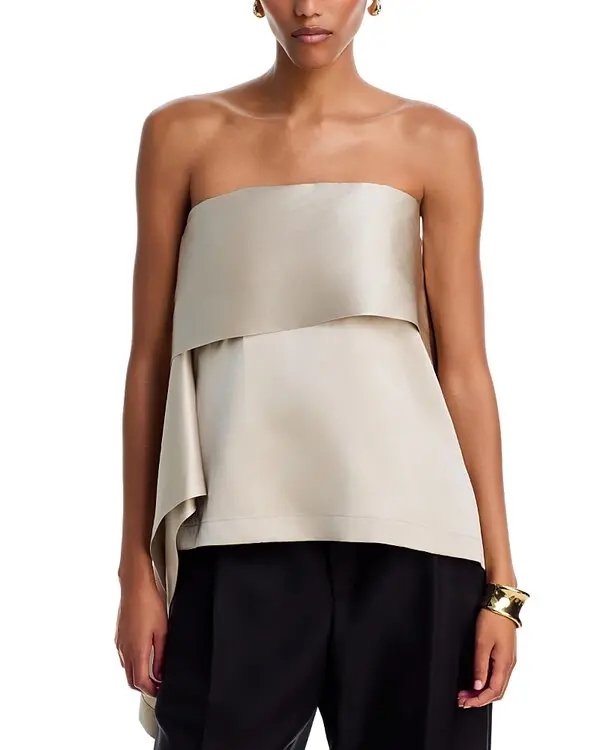 HEIRLOME Rosario Draped Silk Strapless Top
