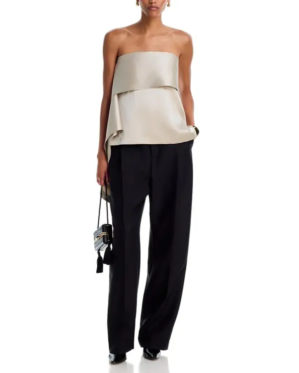 HEIRLOME Rosario Draped Silk Strapless Top