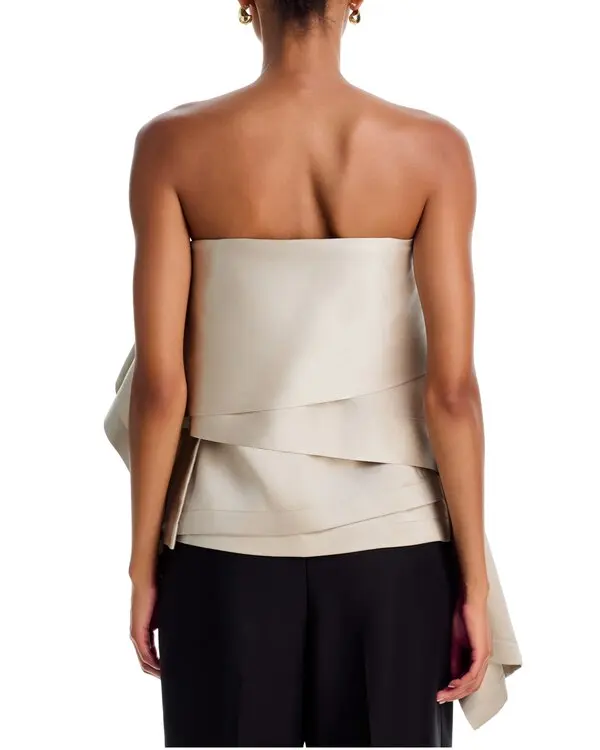 HEIRLOME Rosario Draped Silk Strapless Top