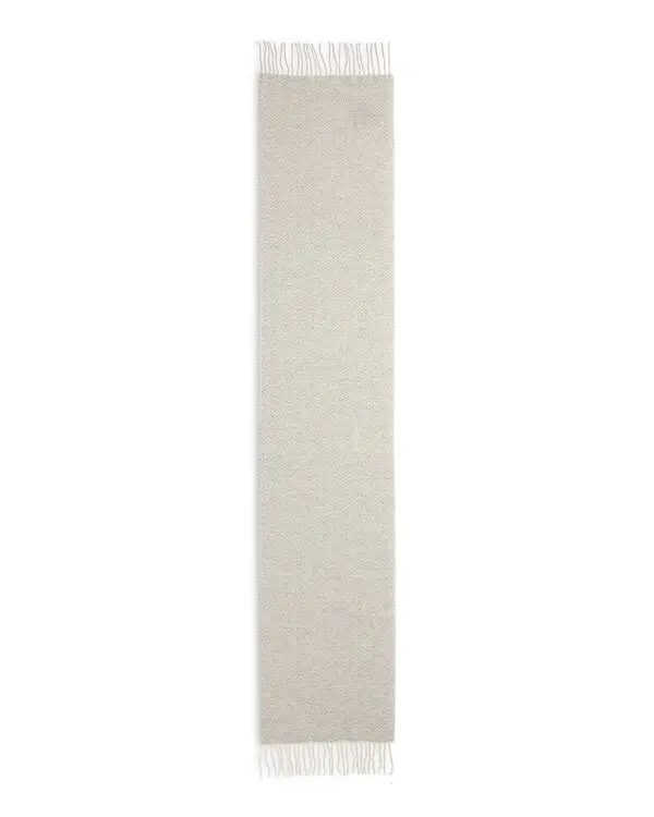 AMICALE CASHMERE Herringbone Cashmere Scarf - Silver