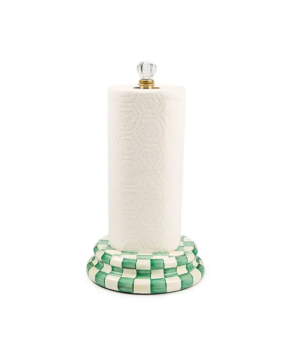 MACKENZIE-CHILDS Check Paper Towel Holder - Emerald