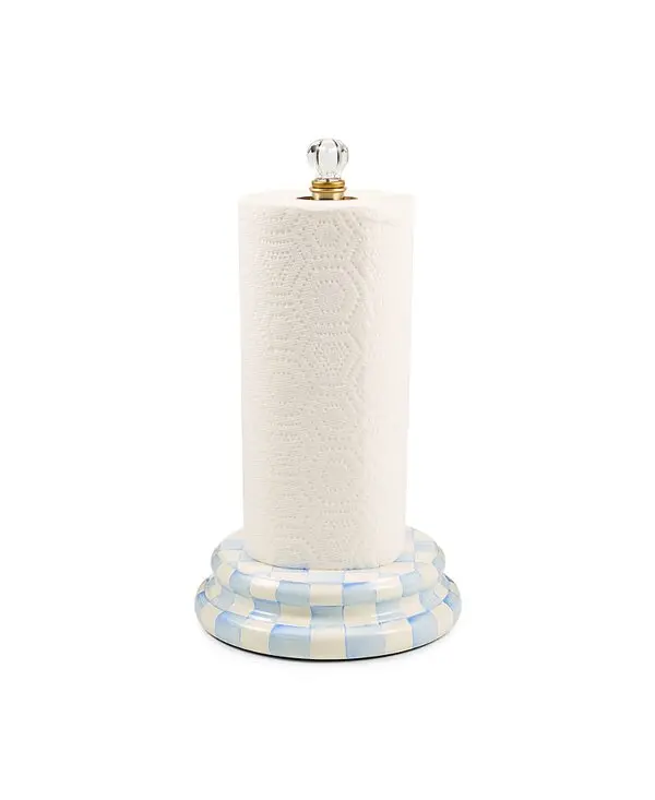 MACKENZIE-CHILDS Check Paper Towel Holder - Sky