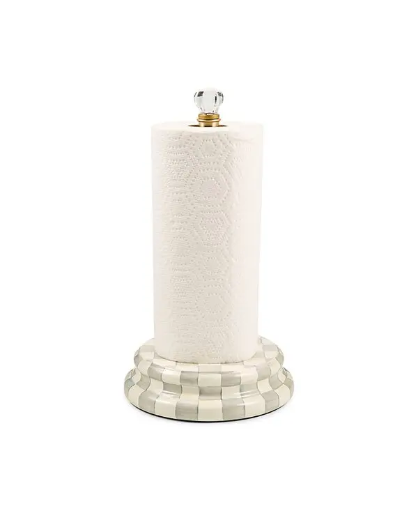 MACKENZIE-CHILDS Check Paper Towel Holder - Sterling
