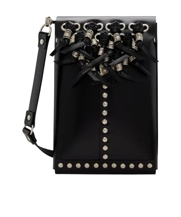 Toga Leather Shoulder Bag - Black