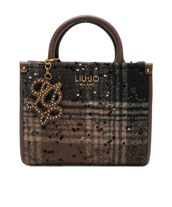 Liu Jo Sequin Embellished Logo Lettering Top Handle Bag