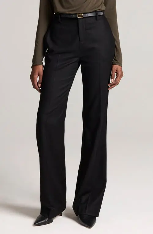 Vince Simone Wool Blend Soft Flannel Pants - Black
