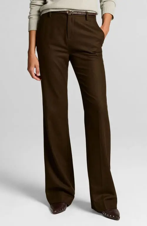Vince Simone Wool Blend Soft Flannel Pants - Cypress