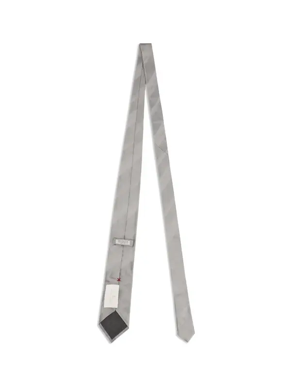 Brunello Cucinelli Striped Silk Tie - Gray