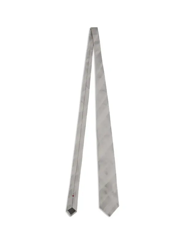 Brunello Cucinelli Striped Silk Tie - Gray