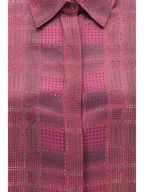 ERMANO SCERVINO Ermanno Scervino Crystal Check Satin Shirt