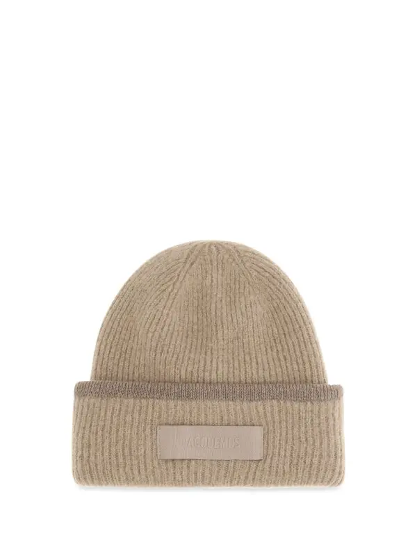 Jacquemus Gros Grain Ribbed Beanie - Cream