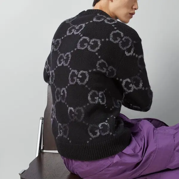 Gucci Wool Jumper With Gg Intarsia