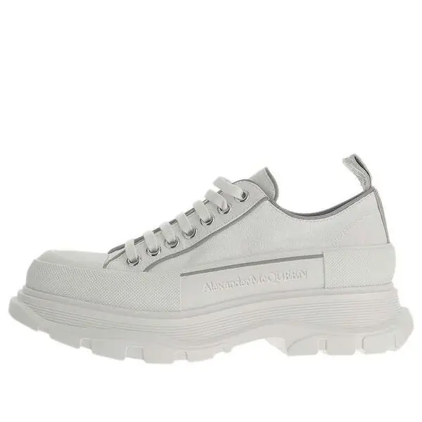 Alexander McQueen Tread Slick Lace Up Shoes 'white Grey - White/grey