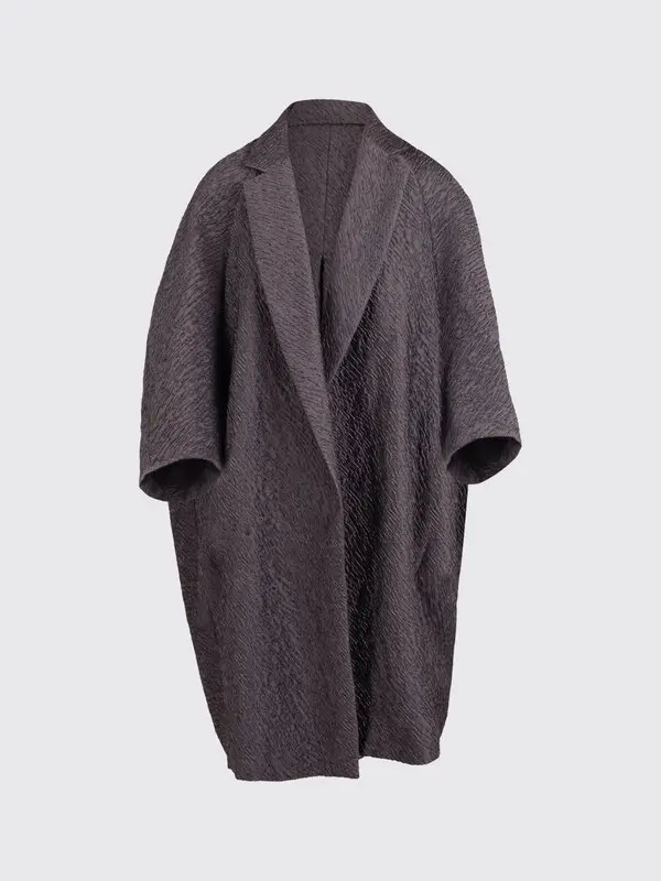Max Mara Knee-length Double-breasted Wool Blend Coat With Short Sleeves