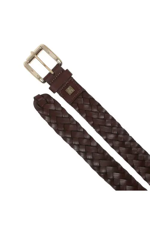 Brooks Brothers Braided Full Grain Leather Belt