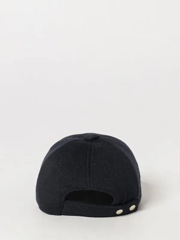 Max Mara Tonal Embroidered-logo Cashmere Baseball Cap With Rigid Visor - Blue