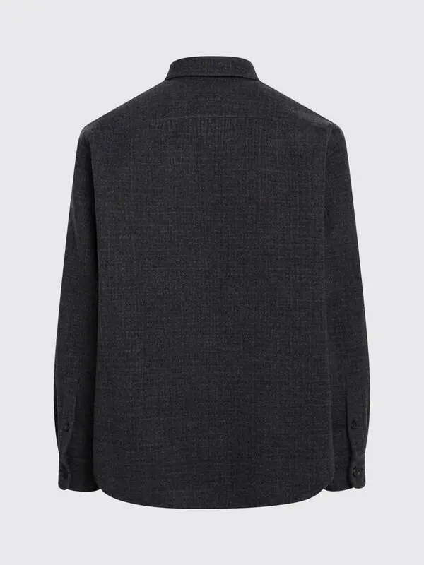 Loewe Wool Shirt Jacket With French Collar And Patch Pockets