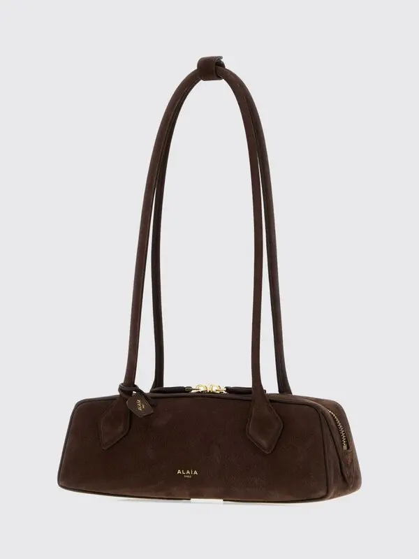 Alaïa Alai�a Le Teckel Nubuck Shoulder Bag With Double Handle - Brown