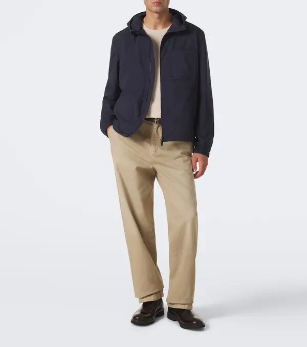 TOD'S Leather-trimmed Raincoat