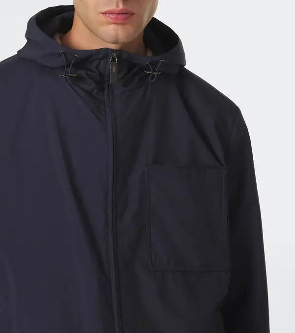 TOD'S Leather-trimmed Raincoat