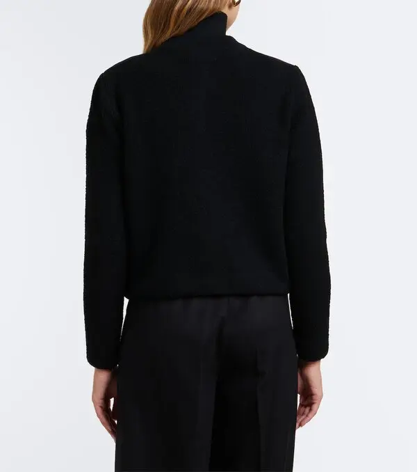 Moncler Down-paneled Wool-blend Cardigan - Black