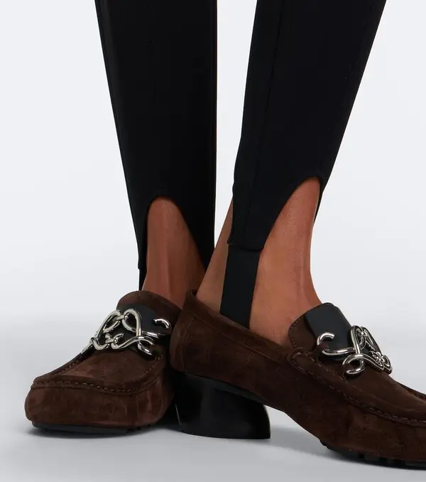 Loewe Double L Suede Loafer Pumps