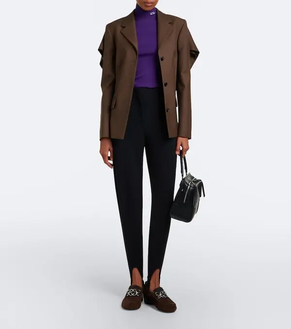 Loewe Double L Suede Loafer Pumps