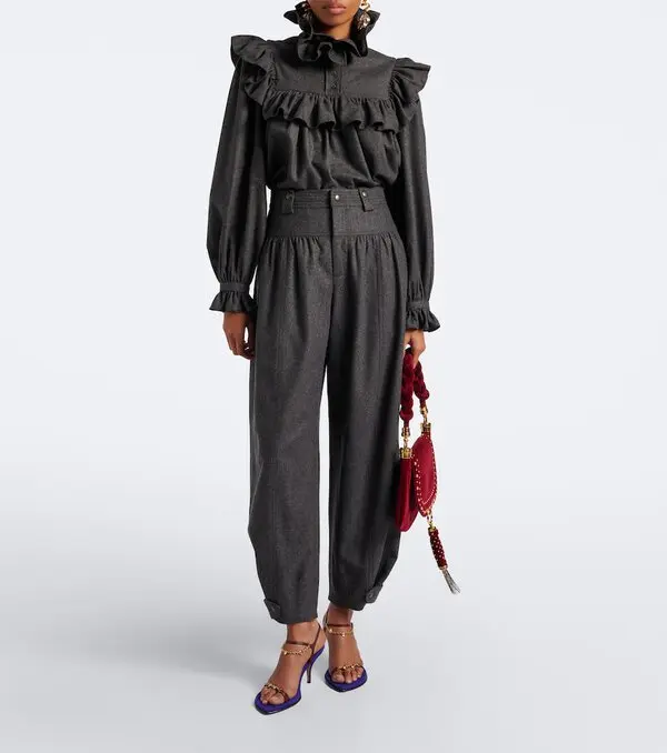 Chloé Marcie Foulard Small Velvet Shoulder Bag