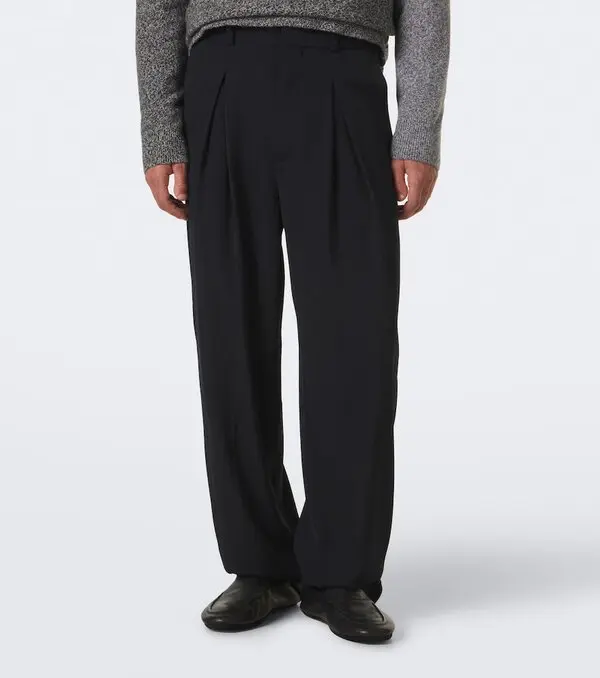 Jacquemus Losange Pleated Virgin Wool Wide-leg Pants