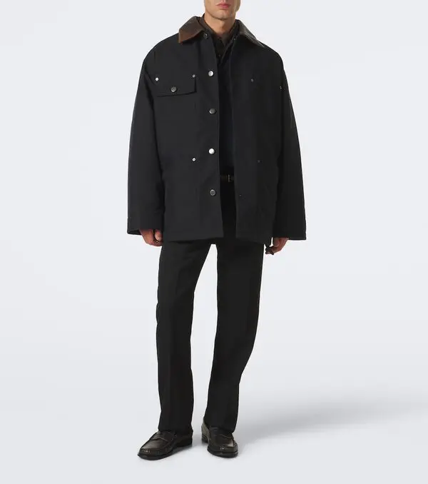 Prada Leather-trimmed Cotton-blend Down Jacket