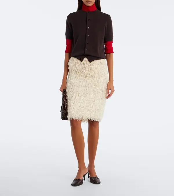 Staud Faye Leather-trimmed Satin Mules - Brown