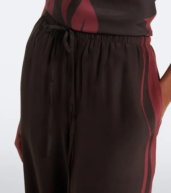 SIR. Silk Wide-leg Pants - Brown