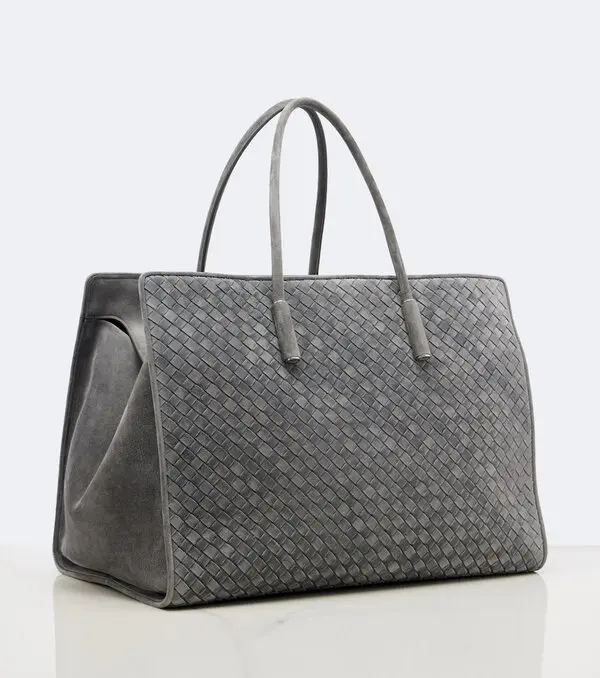 Bottega Veneta Barbara Large Intrecciato Suede Tote Bag