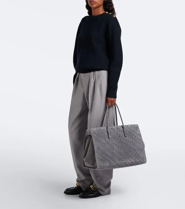 Bottega Veneta Barbara Large Intrecciato Suede Tote Bag