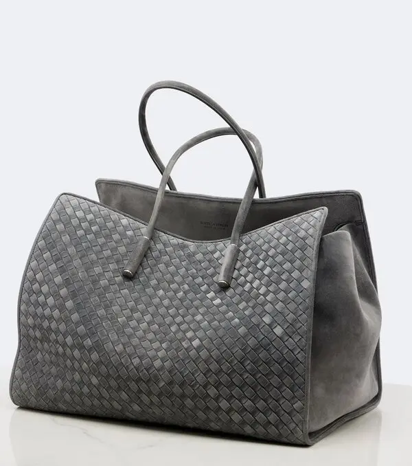 Bottega Veneta Barbara Large Intrecciato Suede Tote Bag