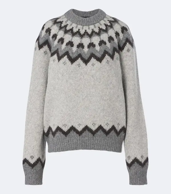 NILI LOTAN Alan Fair Isle Alpaca And Wool-blend Sweater