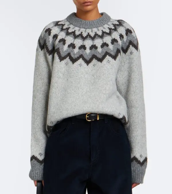 NILI LOTAN Alan Fair Isle Alpaca And Wool-blend Sweater
