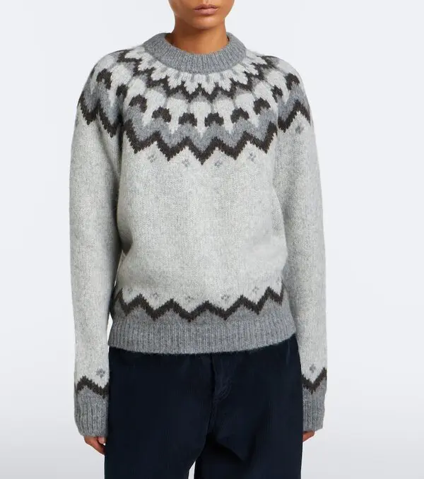 NILI LOTAN Alan Fair Isle Alpaca And Wool-blend Sweater