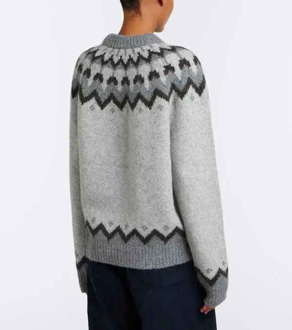 NILI LOTAN Alan Fair Isle Alpaca And Wool-blend Sweater
