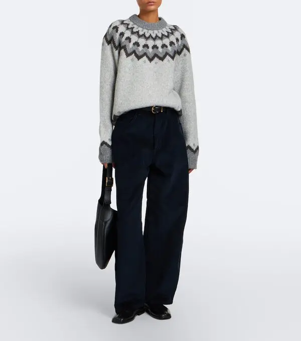 NILI LOTAN Alan Fair Isle Alpaca And Wool-blend Sweater