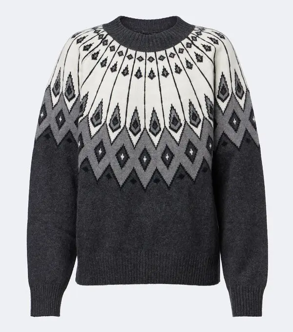 Loulou De Saison Hans Jacquard Cashmere Sweater - Grey