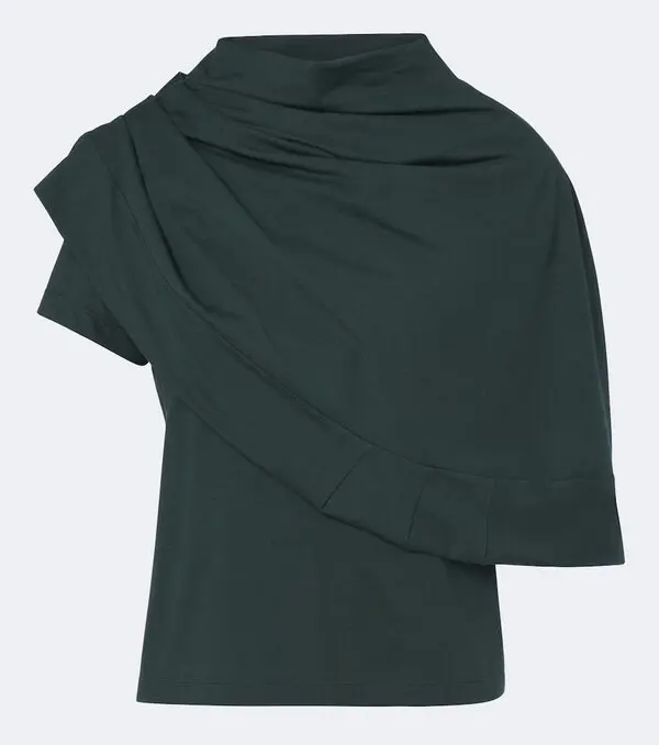 Magda Butrym Draped Cotton-blend Jersey Top And Scarf Set