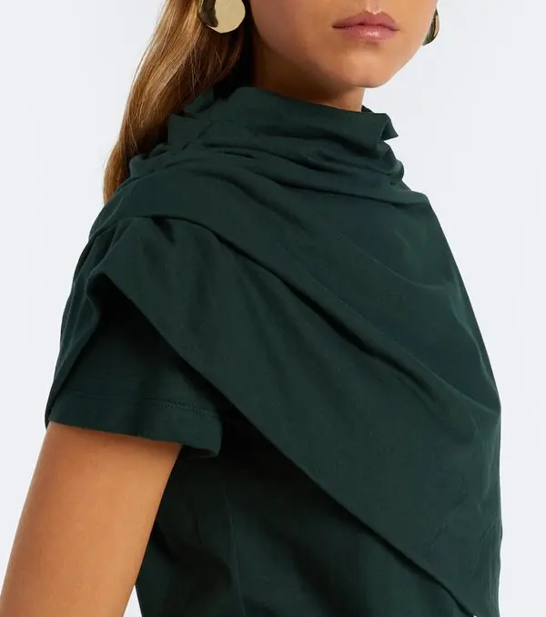 Magda Butrym Draped Cotton-blend Jersey Top And Scarf Set