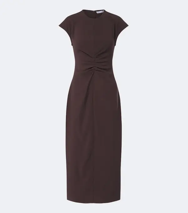 Veronica Beard June Crêpe Midi Dress - Brown