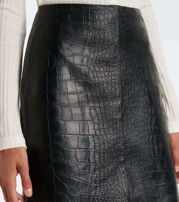 ARMA Meeka Croc-effect Leather Pencil Skirt